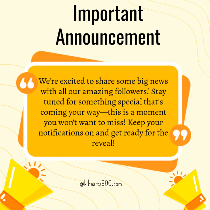 Important announcement Template | PosterMyWall
