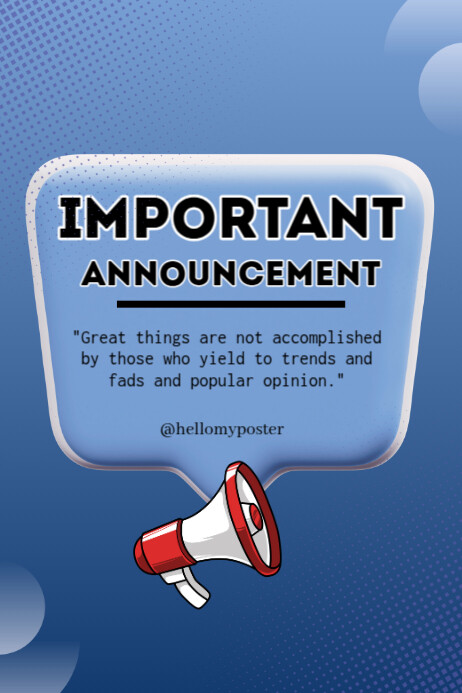 Copy of Important Announcement | PosterMyWall