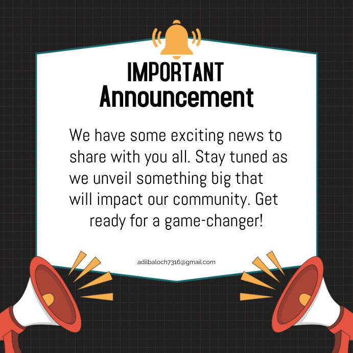 Important announcement Template | PosterMyWall