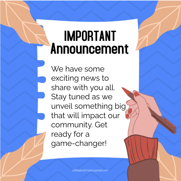 Plantilla de Important announcement | PosterMyWall