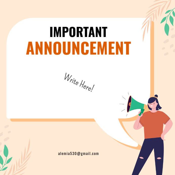 Important announcement Template | PosterMyWall