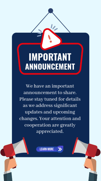 Important announcement Template | PosterMyWall