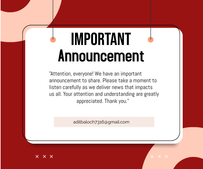Plantilla de Important announcement | PosterMyWall
