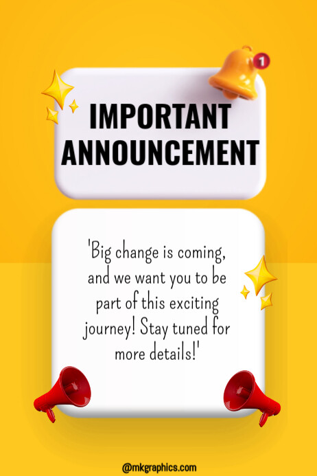 Important announcement Template | PosterMyWall