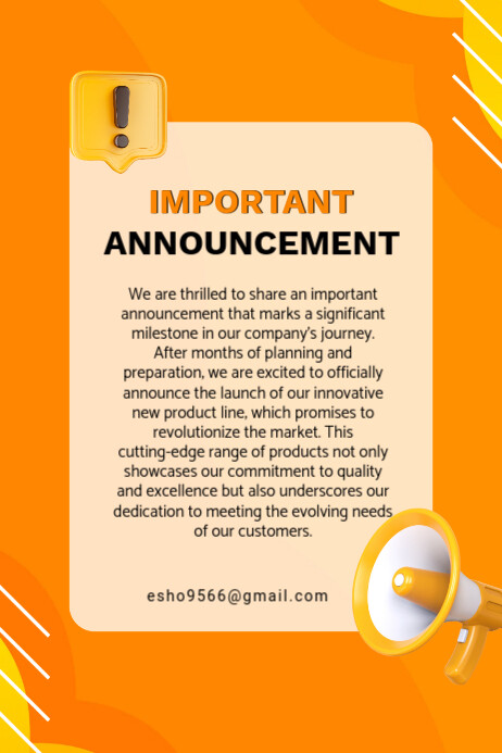 Important announcement Template | PosterMyWall