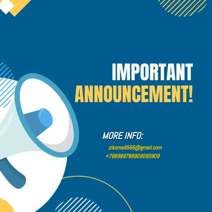 important announcement Template | PosterMyWall