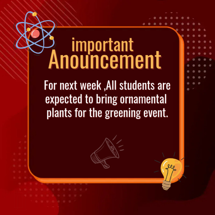 Plantilla de Important announcement | PosterMyWall