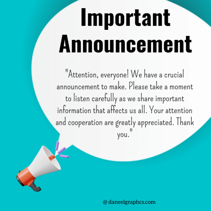 Copy of Important announcement | PosterMyWall