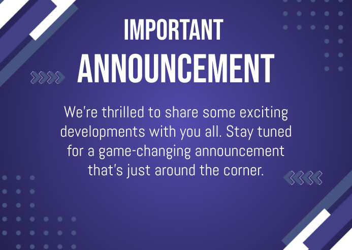 important announcement Template | PosterMyWall
