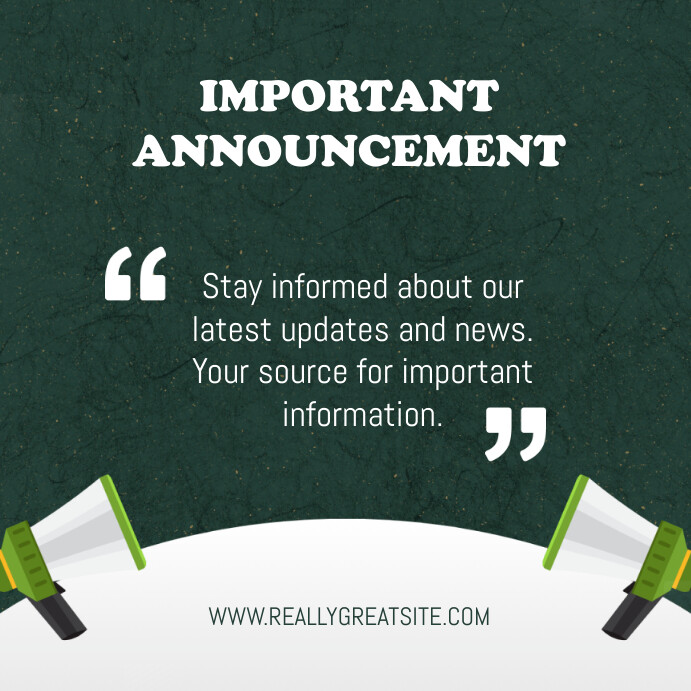 Copy of Important Announcement | PosterMyWall