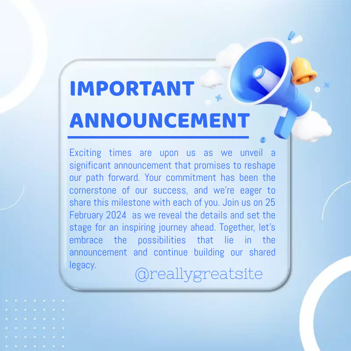 Important Announcement Template | PosterMyWall