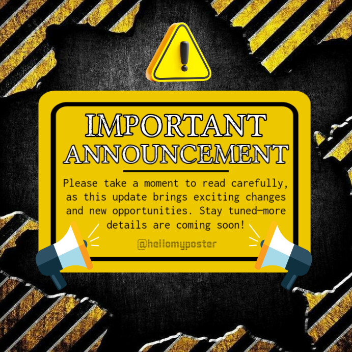 Important Announcement Template | PosterMyWall