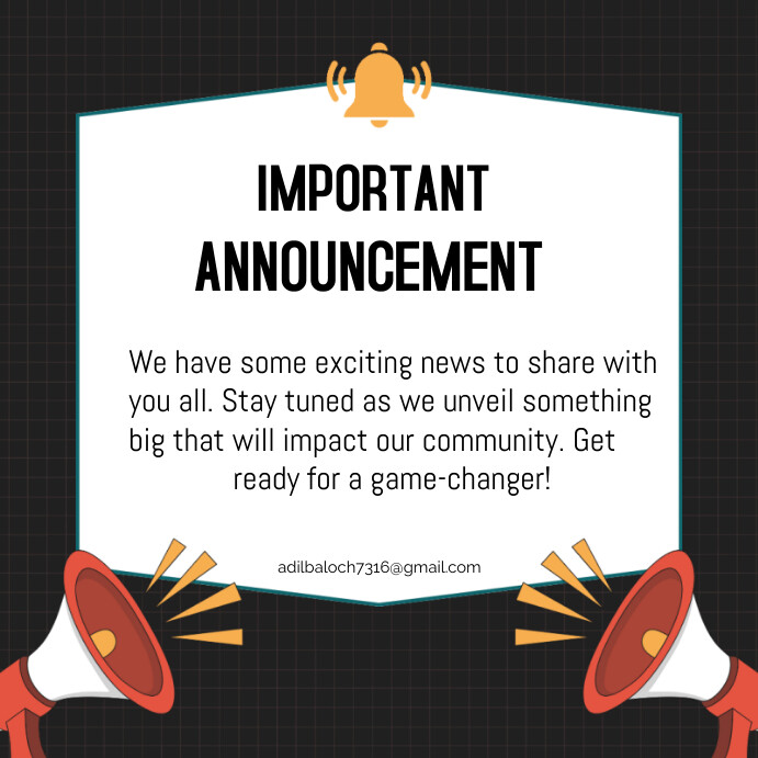 Plantilla de Important announcement | PosterMyWall