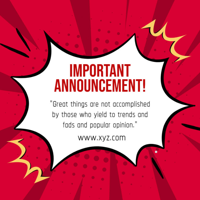 important announcement design Template | PosterMyWall