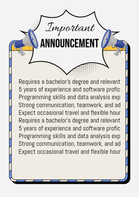 Plantilla de important announcement | PosterMyWall