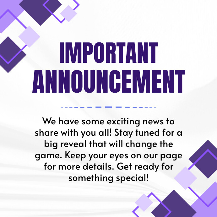 Important announcement Template | PosterMyWall