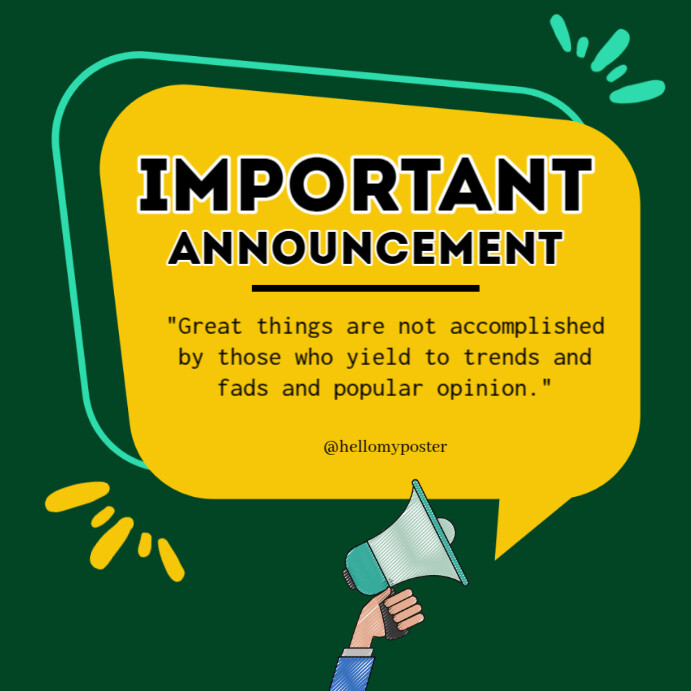 Important Announcement Template | PosterMyWall