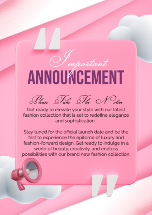 Important announcement Template | PosterMyWall
