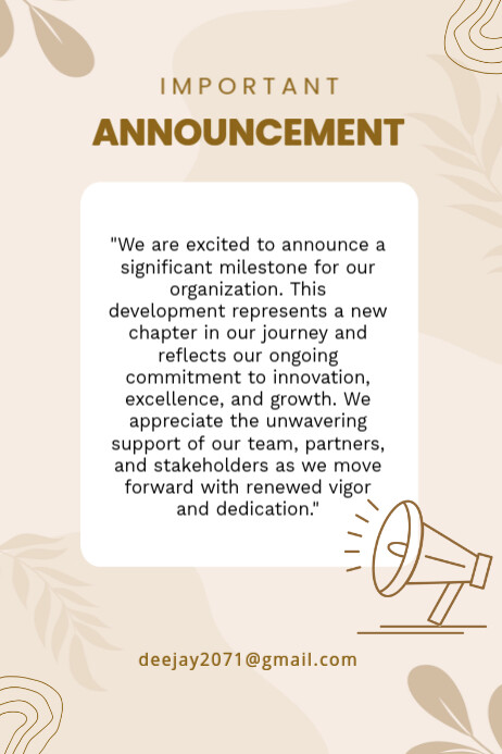 Important announcement Template | PosterMyWall