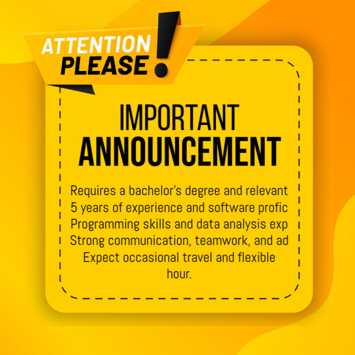 Important announcement Template | PosterMyWall