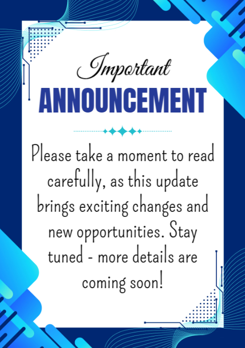 Plantilla de Important Announcement | PosterMyWall