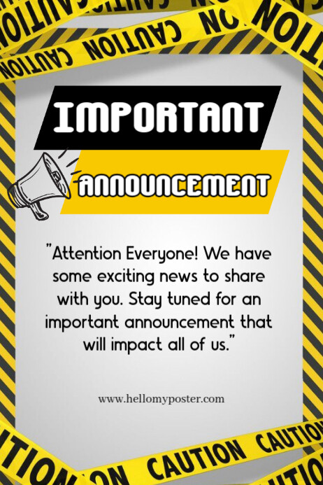 Important Announcement Template | PosterMyWall