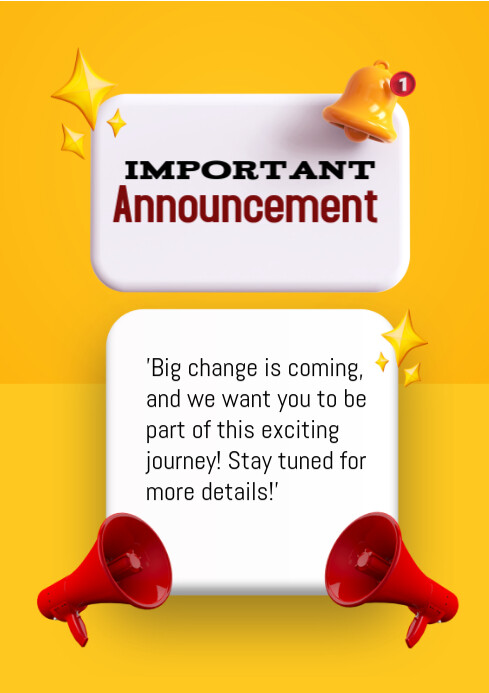Important Announcement Template | PosterMyWall