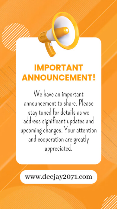 Important Announcement Template | PosterMyWall