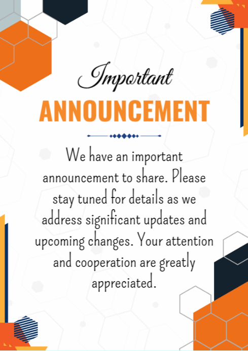 Important Announcement Template | PosterMyWall