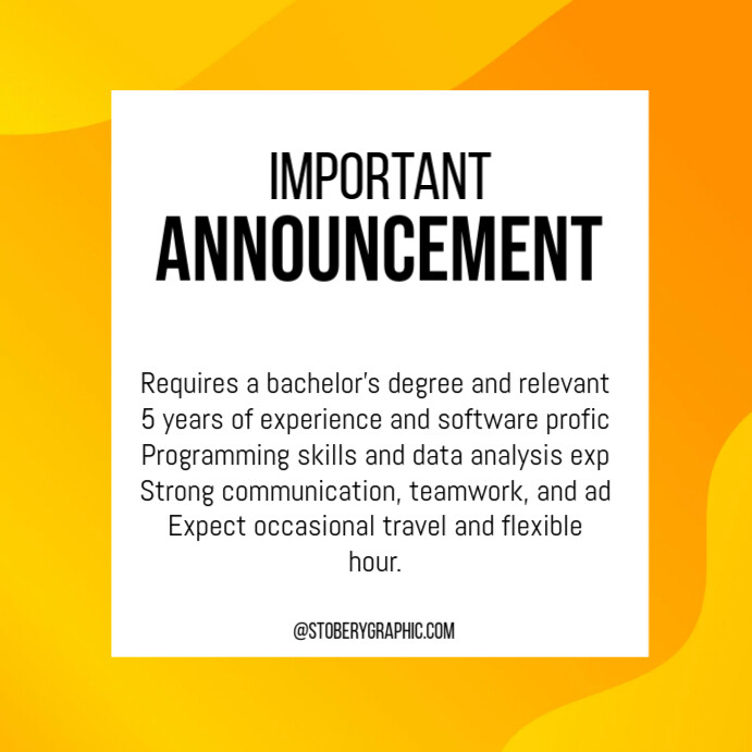 Important announcement Template | PosterMyWall