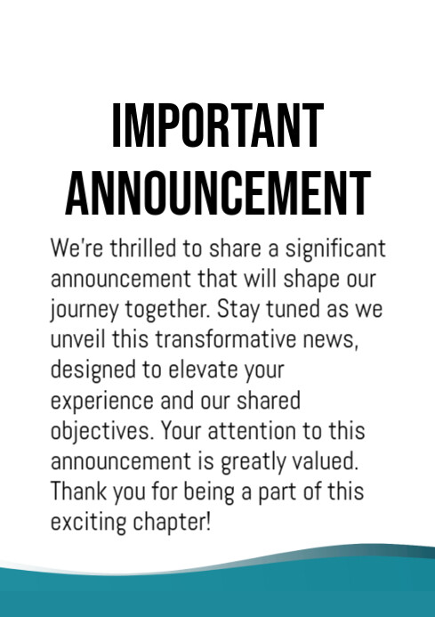 important announcement Template | PosterMyWall