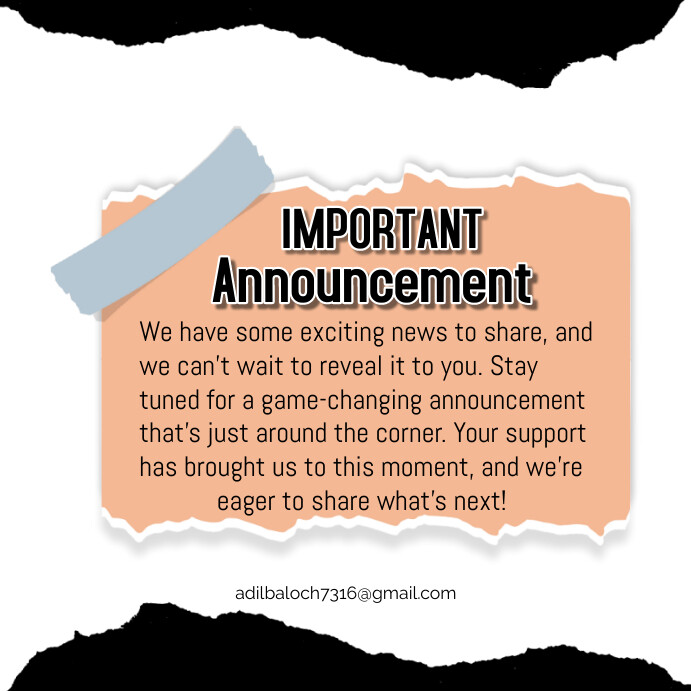 Important announcement templaat | PosterMyWall