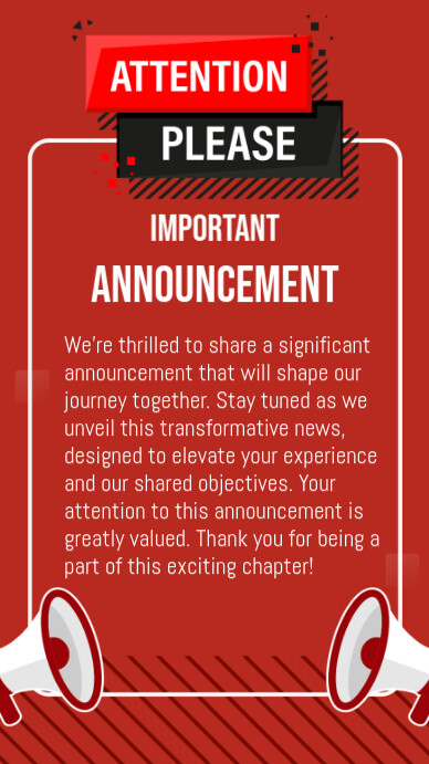 important announcement Template | PosterMyWall