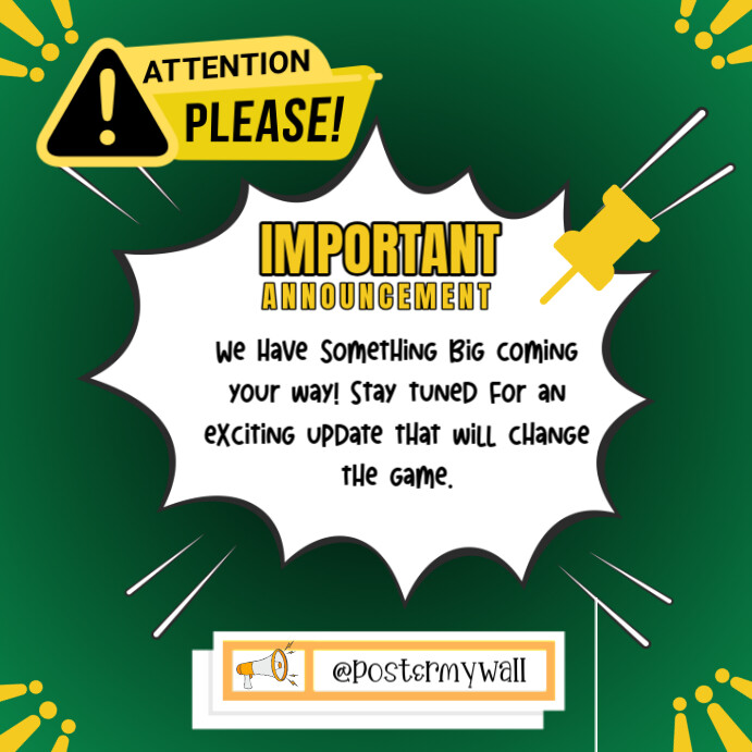 Important Announcement Template | PosterMyWall