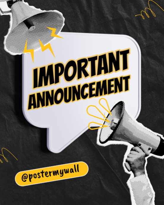 Important Announcement Template | PosterMyWall