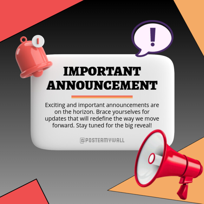 Copy of IMPORTANT ANNOUNCEMENT | PosterMyWall