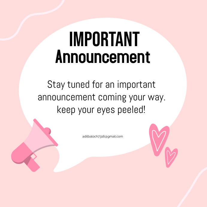 Important announcement Template | PosterMyWall