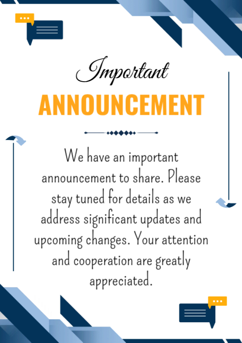 Important Announcement Template | PosterMyWall