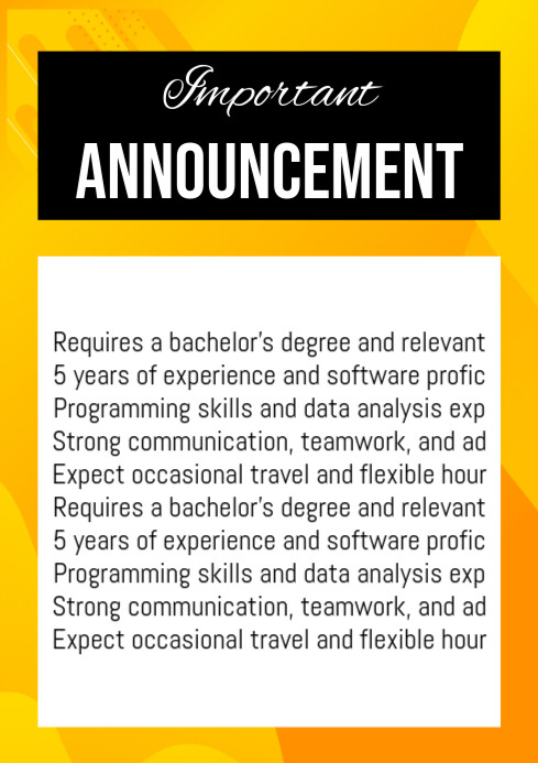 important announcement Template | PosterMyWall