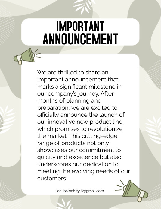 Plantilla de Important announcement | PosterMyWall