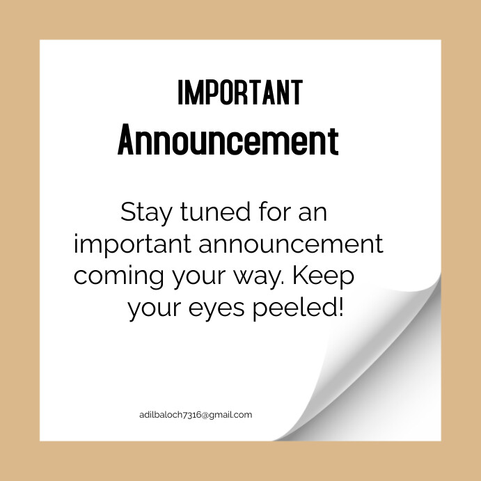 Copy of Important announcement | PosterMyWall