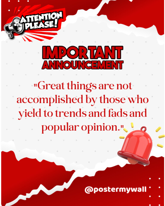 Important Announcement Template | PosterMyWall