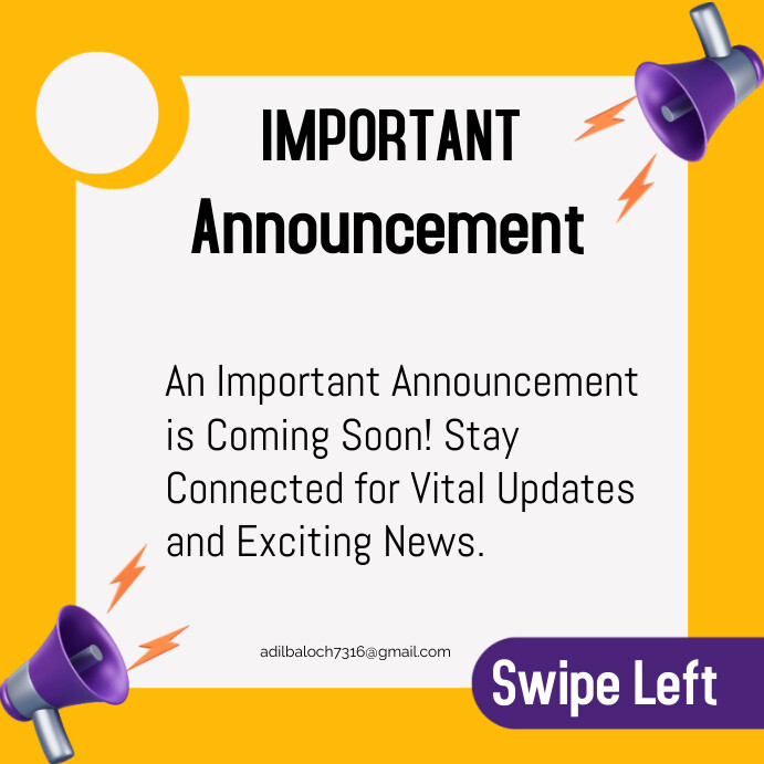Plantilla de Important announcement | PosterMyWall