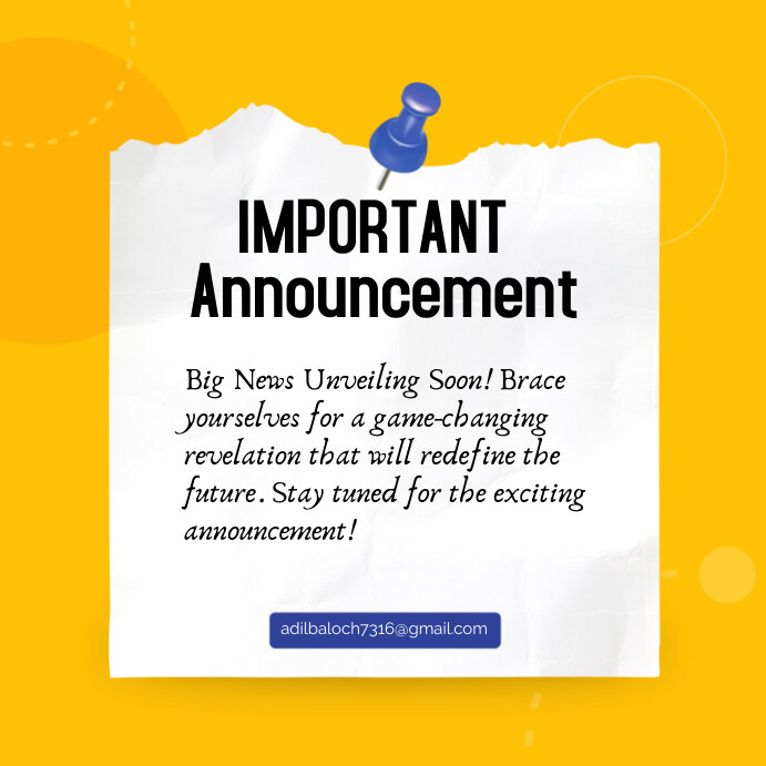 Important announcement Template | PosterMyWall