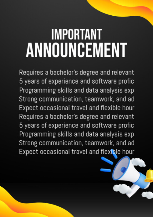 Modèle important announcement | PosterMyWall