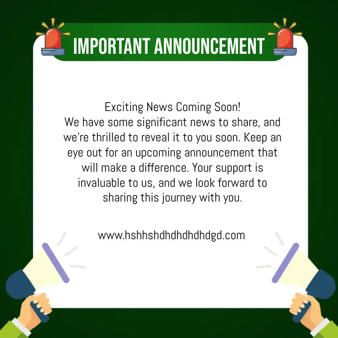 Important Announcement Template | PosterMyWall
