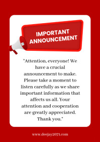 Important Announcement Template | PosterMyWall