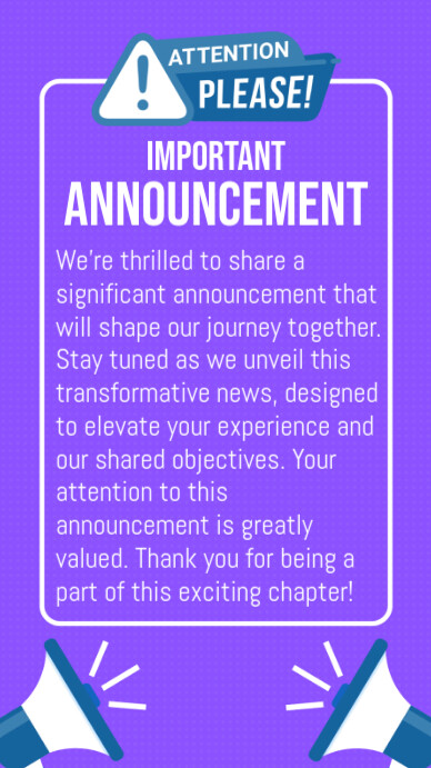 important announcement Template | PosterMyWall