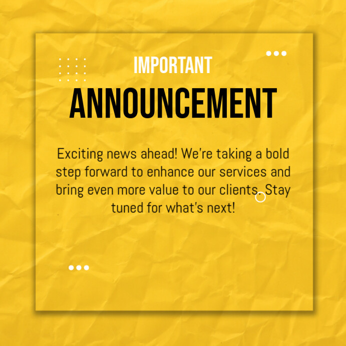 important announcement Template | PosterMyWall