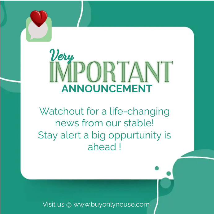 IMPORTANT ANNOUNCEMENT Template | PosterMyWall